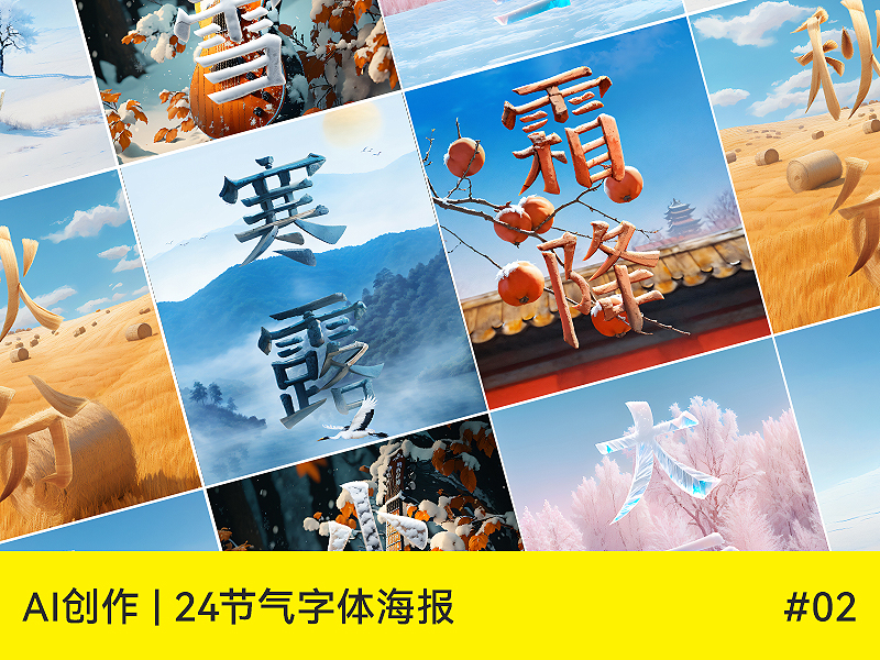 AI创作 | 二十四节气 | 字体海报壁纸_新心就想造颗星-站酷ZCOOL
