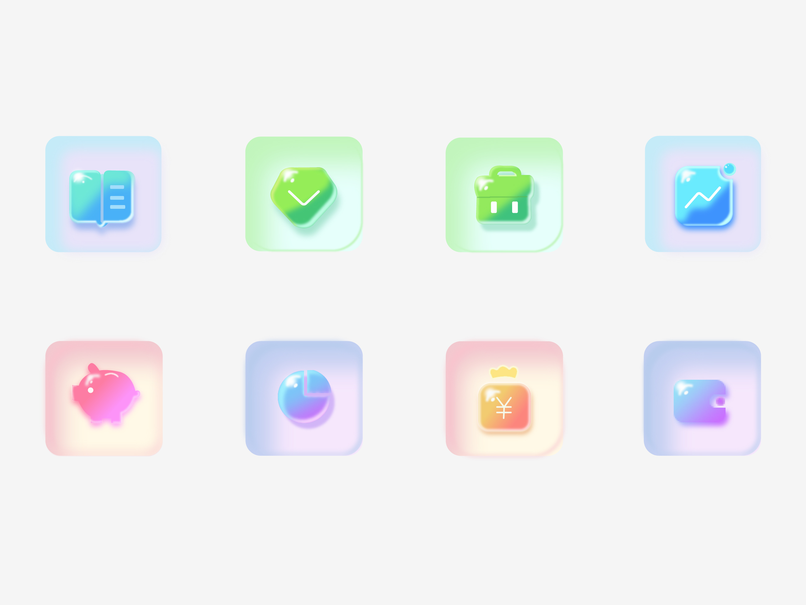 毛玻璃质感图标+3D图标视频_无糖莓子-站酷ZCOOL