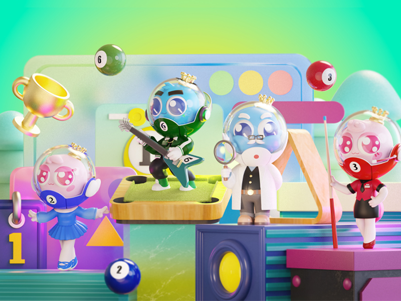 【谈小娱 x Mooking】台球IP品牌形象官_建模机器MK-站酷ZCOOL