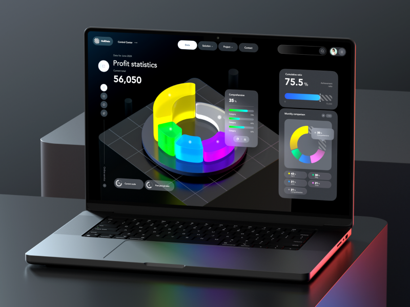 HeliData 数据可视化3D图表UI软件界面设计_星恒JZH-站酷ZCOOL