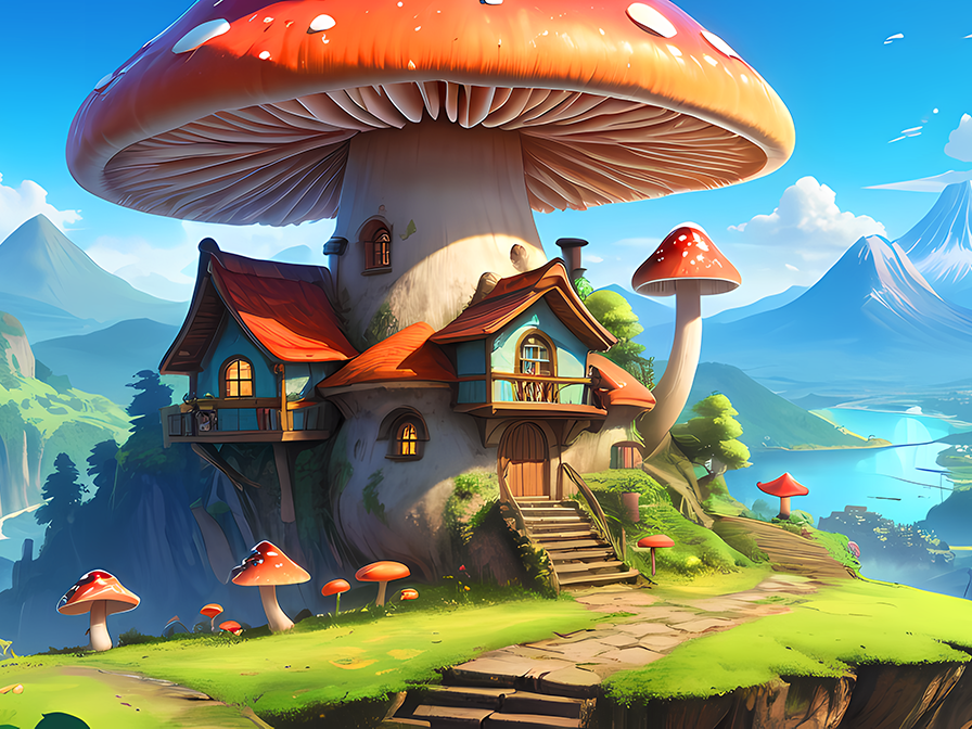 蘑菇小镇-Stable Diffusion_cocodan-站酷ZCOOL