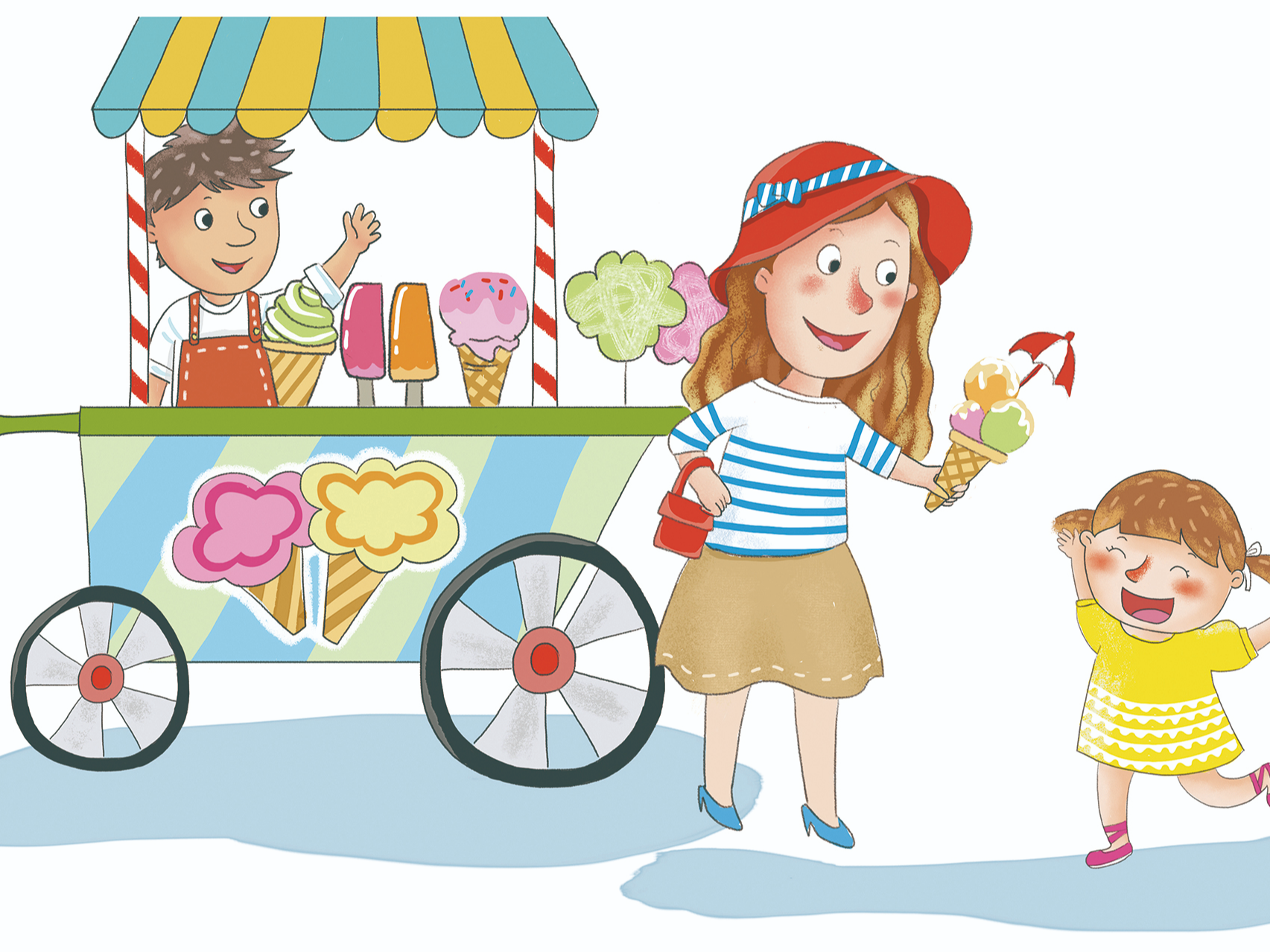 绘本配图（已出版） 吃冰淇淋 _Grace也是插画师-站酷ZCOOL