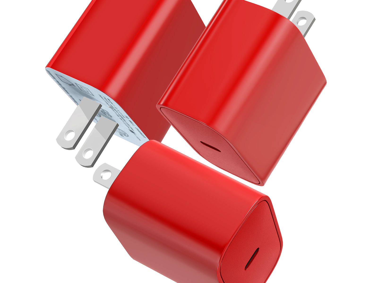 keyshot-3c产品渲染-红色充电头_BINDY68-站酷ZCOOL