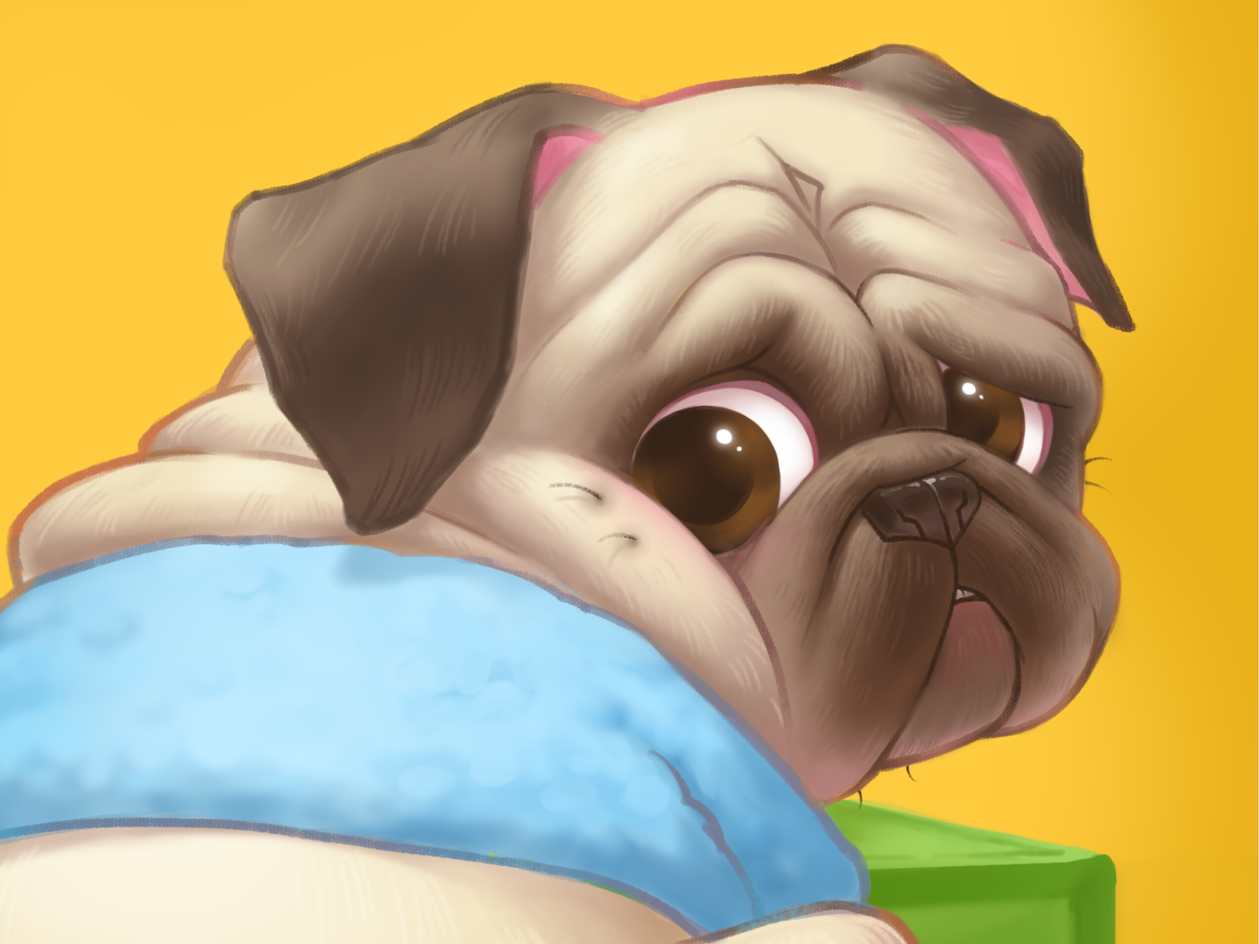 宠物小画系列2——多多回眸_Super_Z-站酷ZCOOL