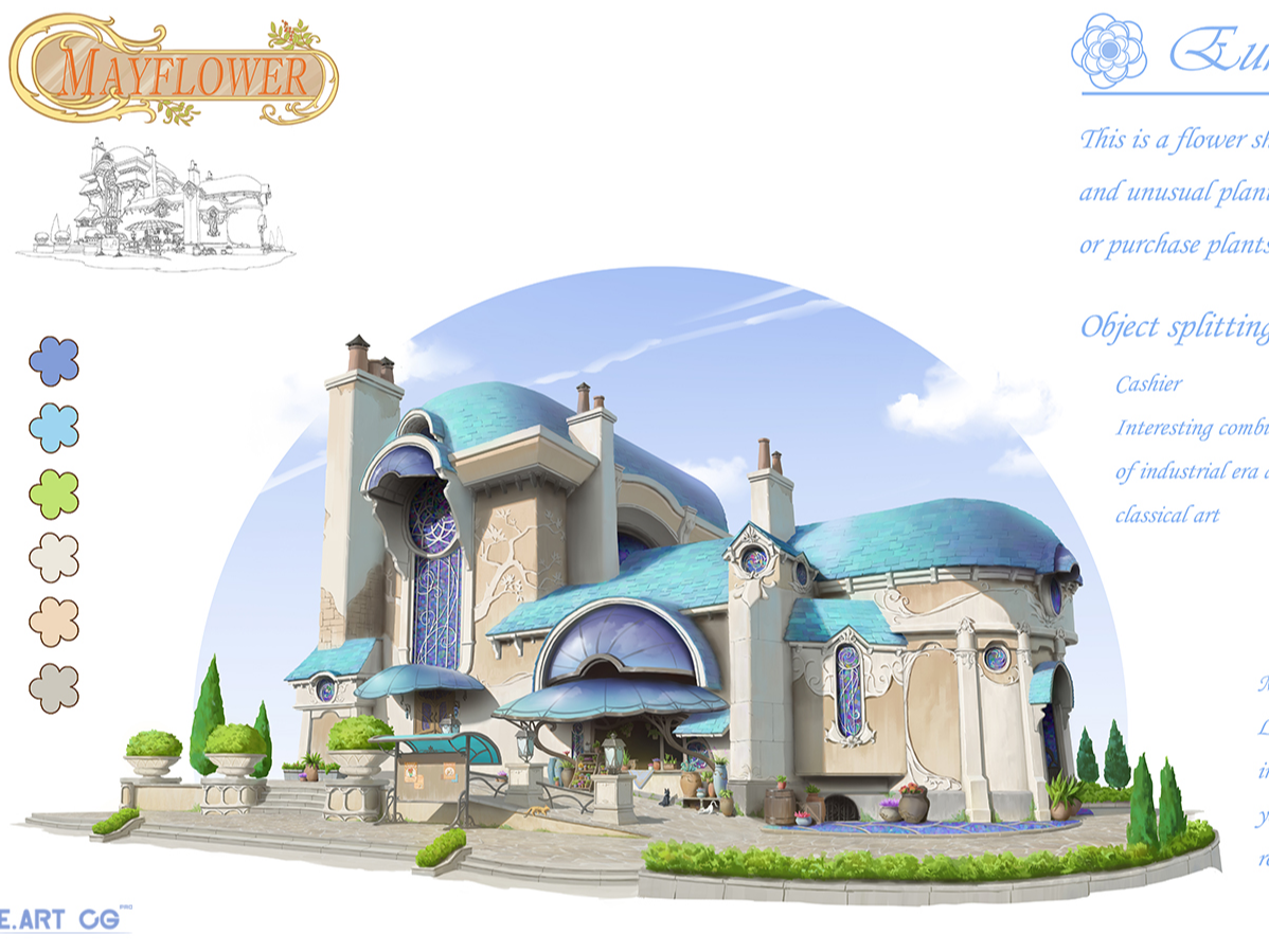 艺数绘学员场景设计作品|《欧式花店》_艺数绘CG-站酷ZCOOL