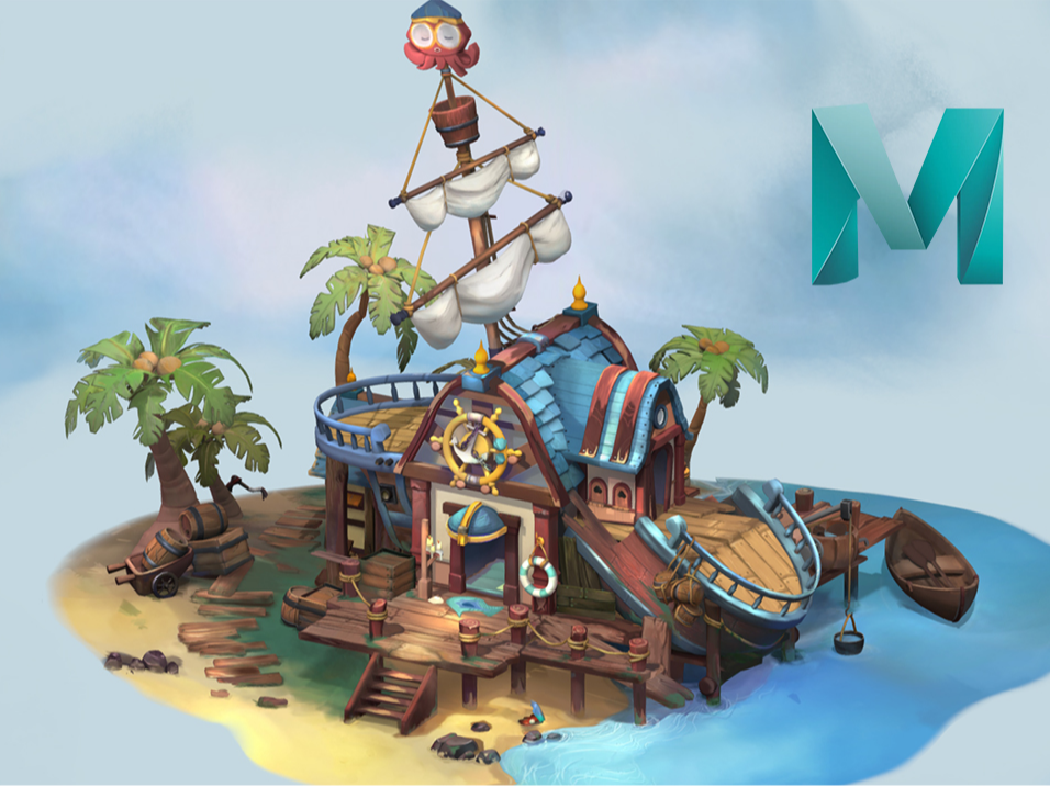 Maya-海边小屋场景模型制作教程。maya建模基础教程_Alan安澜-站酷ZCOOL