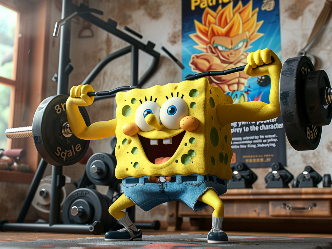 海绵宝宝 健身房里的超现实冒险_卡乐佛day-站酷ZCOOL