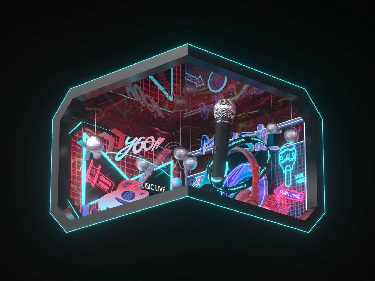 裸眼3D麦克风_霜le-站酷ZCOOL