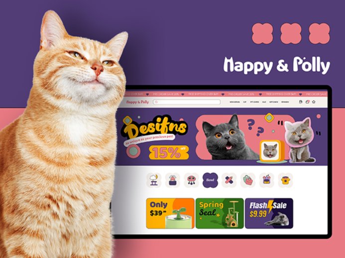 Happy & Polly 独立站设计稿_海螺鸡Janco-站酷ZCOOL