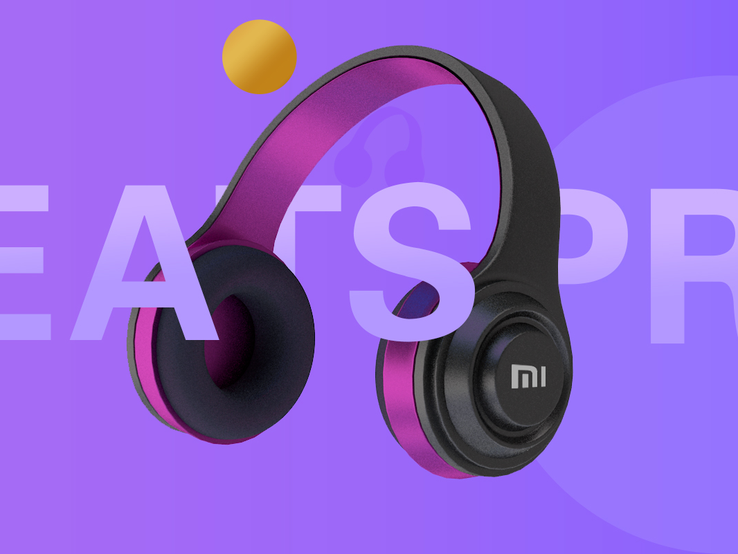 C4D耳机建模 banner_HUANGNATING-站酷ZCOOL