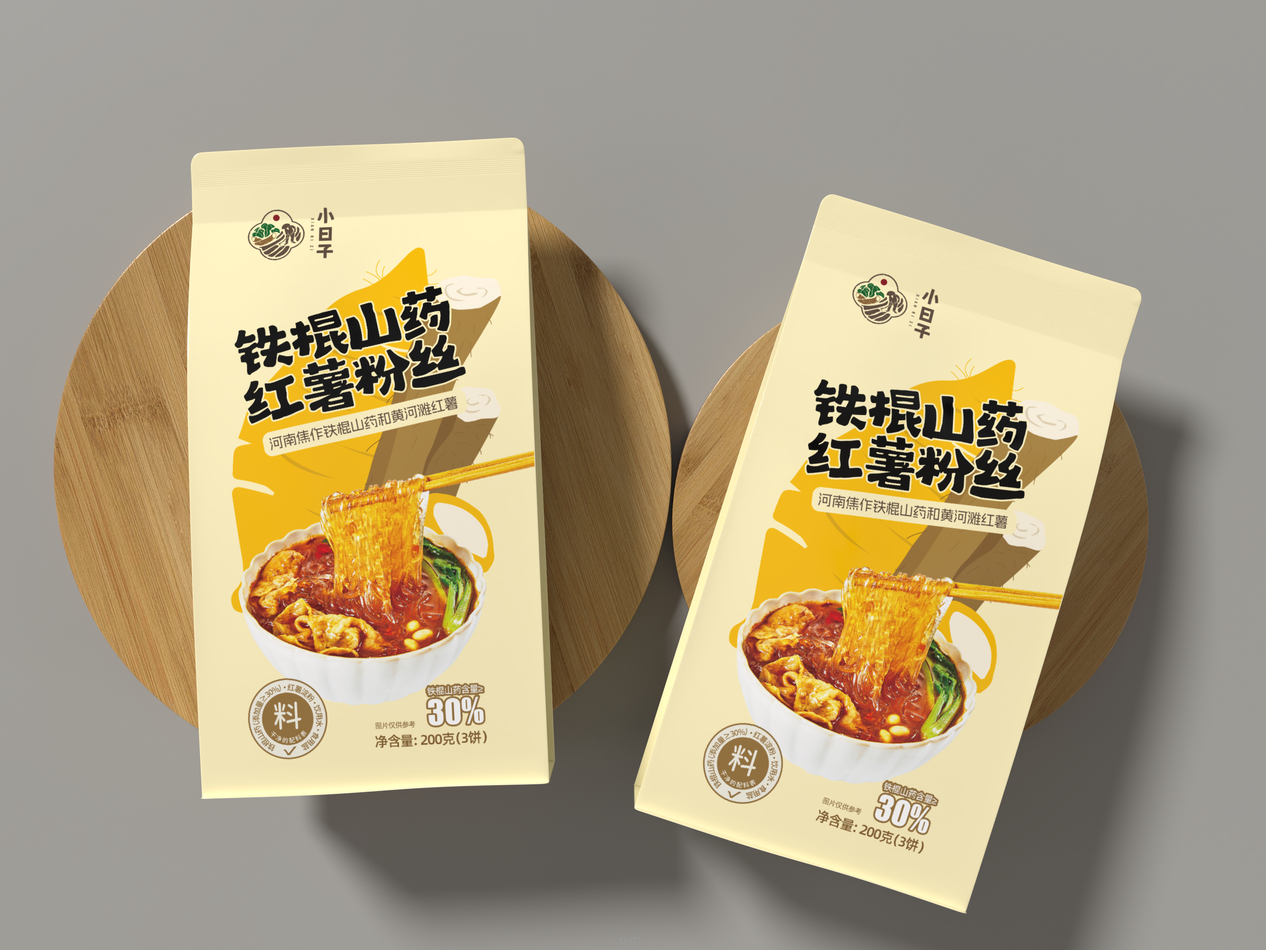 铁棍山药红薯粉包装设计_自燃设计-站酷ZCOOL