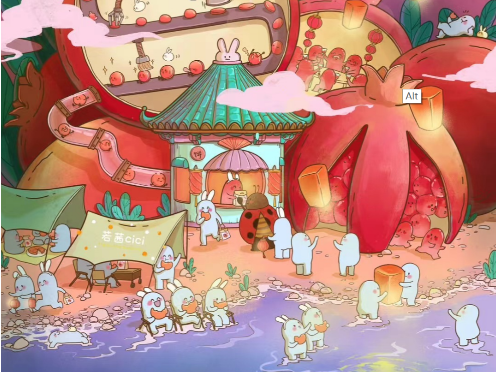 脑壳里的奇奇怪怪和可可爱爱之中秋系列_若茜cici-站酷ZCOOL