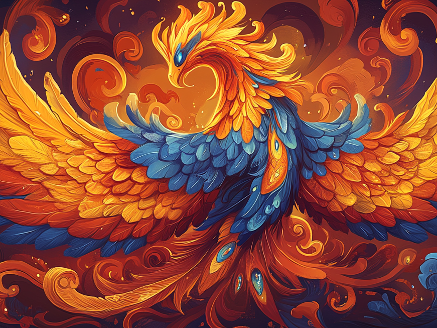 凤凰浴火飞跃_密生卧芹-站酷ZCOOL