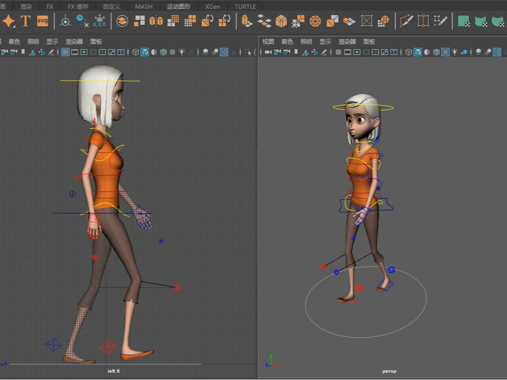 MAYA走路动画_超大牛排-站酷ZCOOL
