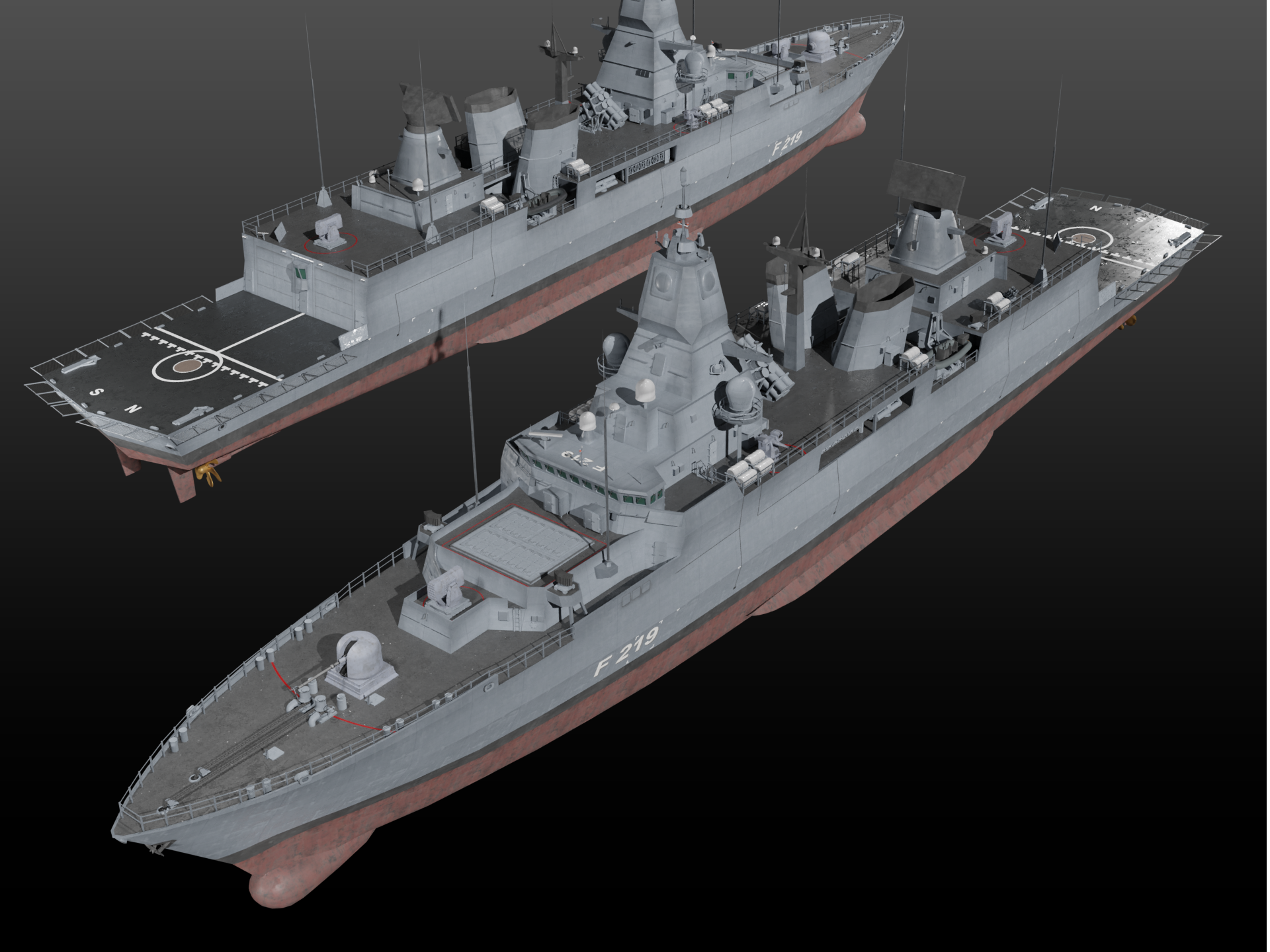 F124萨克森级护卫舰 game-ready_ennuishao-站酷ZCOOL