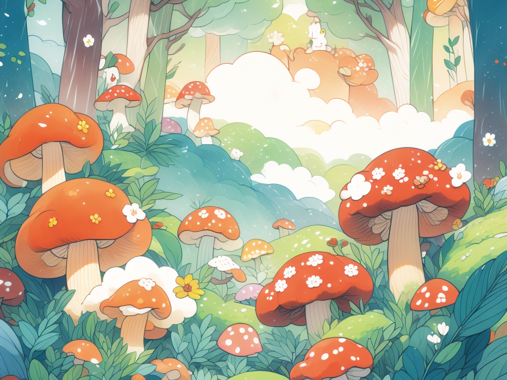 AI与数字插画——蘑菇森林_小小木一-站酷ZCOOL