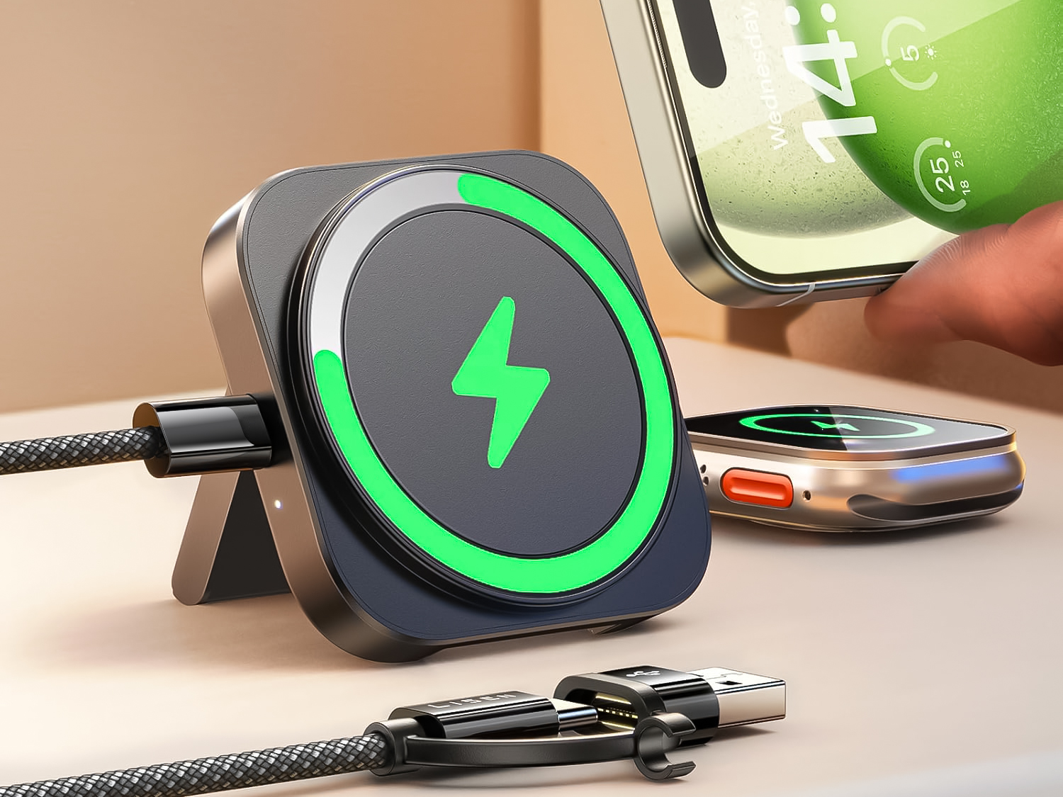 Magsafe可折叠3合1无线充电器_SeanKR-站酷ZCOOL