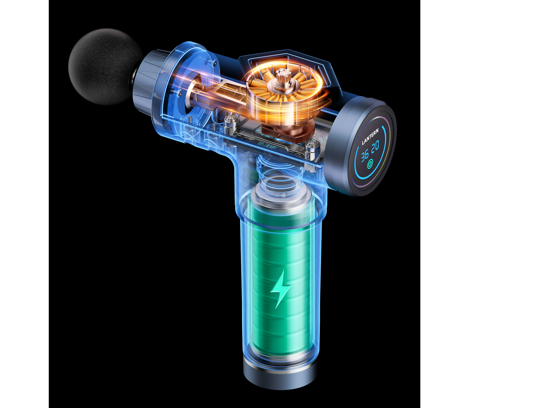 筋膜枪内部结构渲染_nanako-站酷ZCOOL