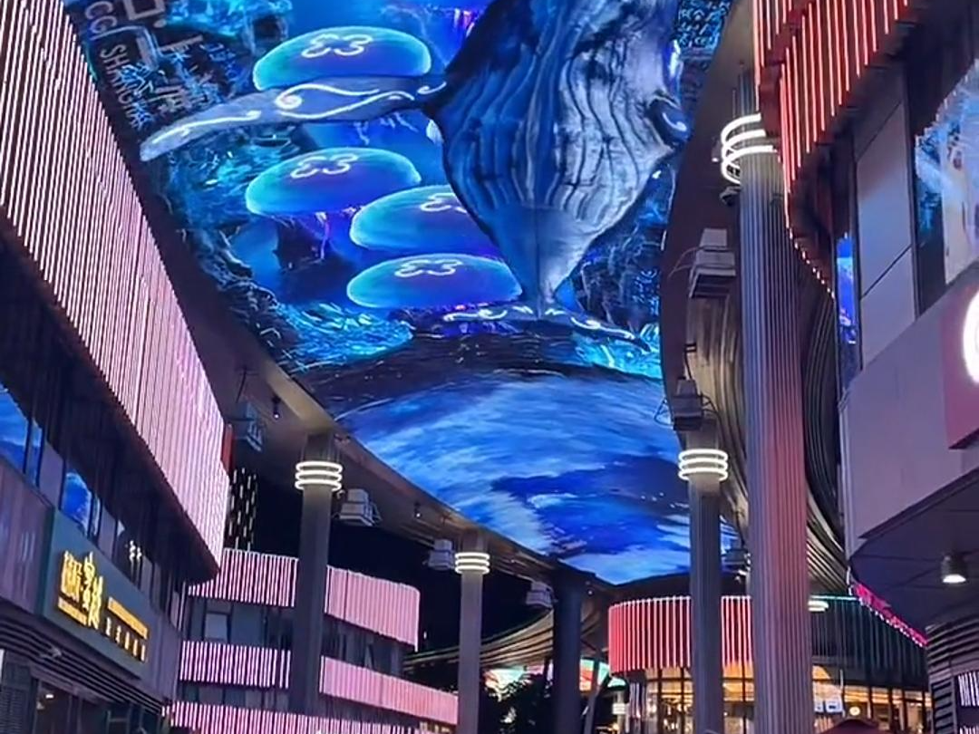 LED天幕屏商场天幕LED显示屏购物中心创意天幕屏_联诚发-站酷ZCOOL