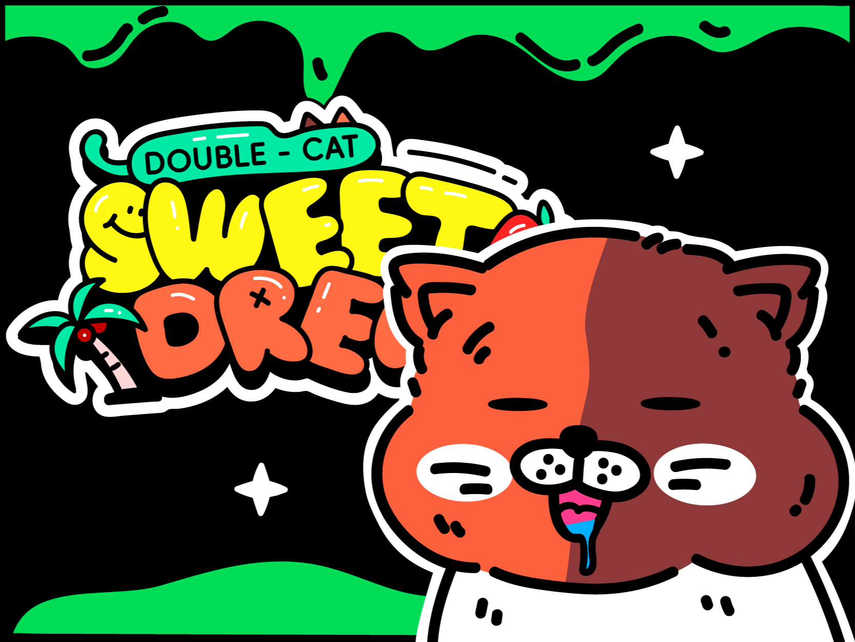 Double Cat -「Sweet Dream」_羔饭团-站酷ZCOOL