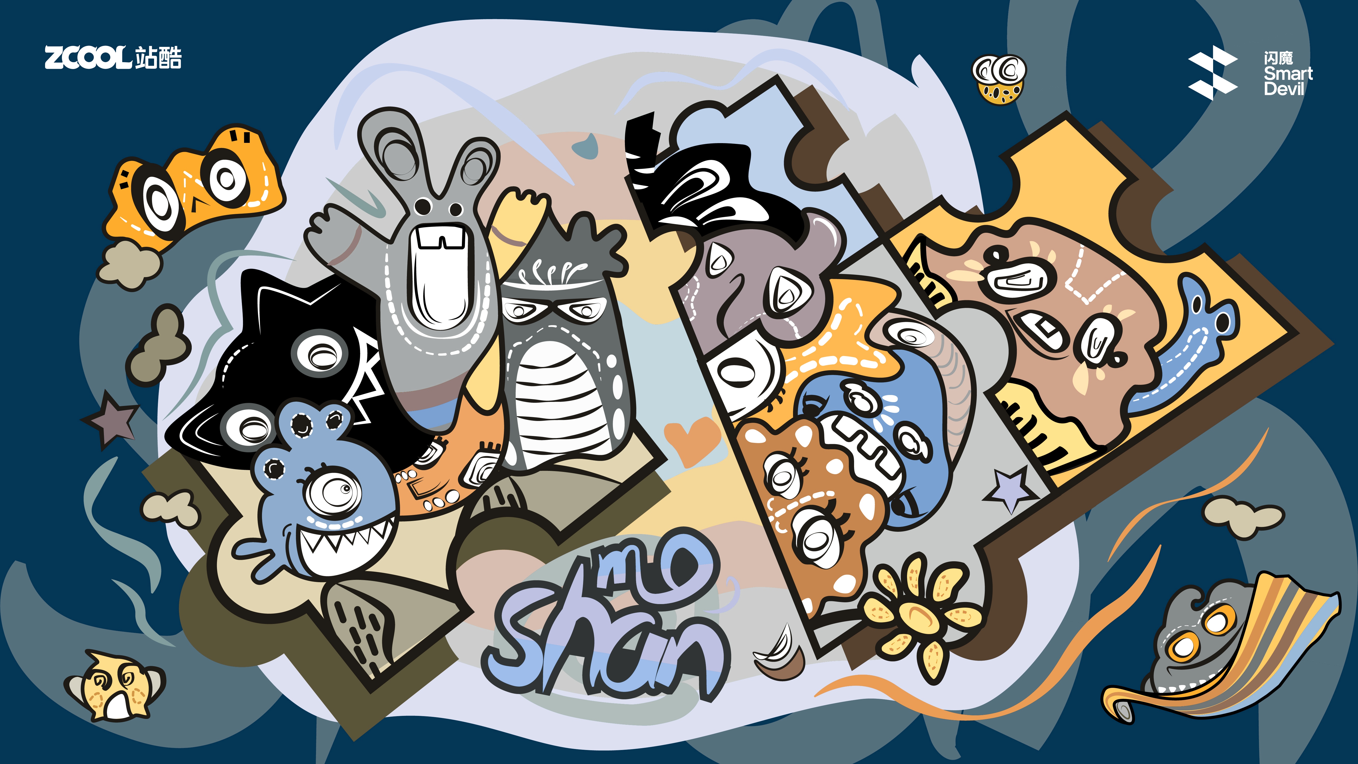 【闪魔】怪兽·拼图_枸q1-站酷ZCOOL
