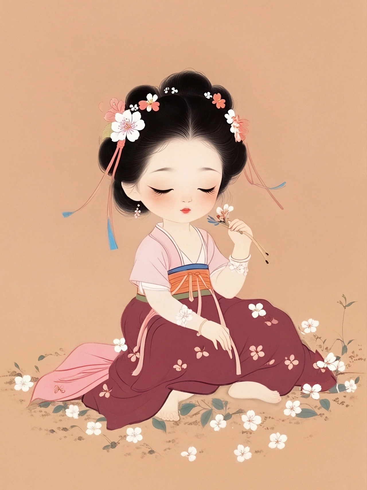 Q版唐朝小仕女系列：童趣～_丛维初-站酷ZCOOL