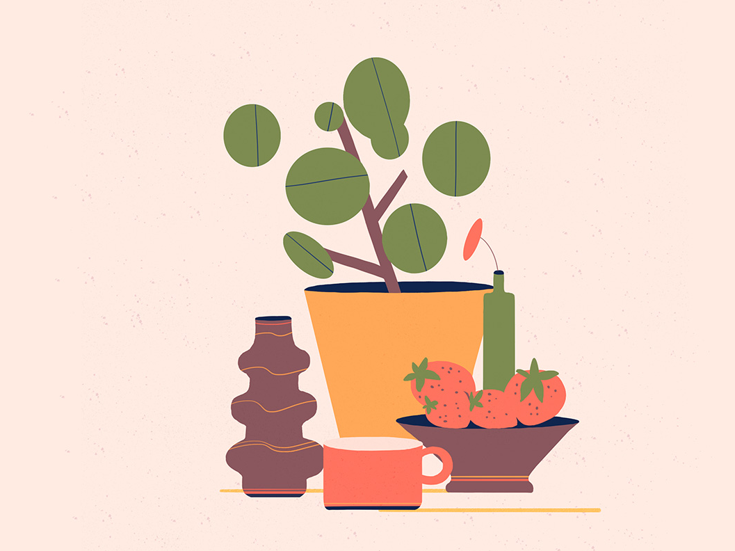 原创静物插画壁纸挂画_琳霏霏-站酷ZCOOL