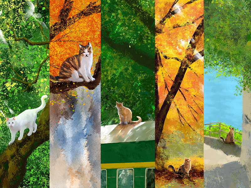 猫系列插画合集_rebbit-站酷ZCOOL