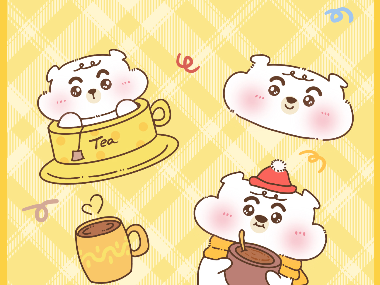 两款贴纸 圣诞节小熊 和冬日小熊_紫鹿89-站酷ZCOOL