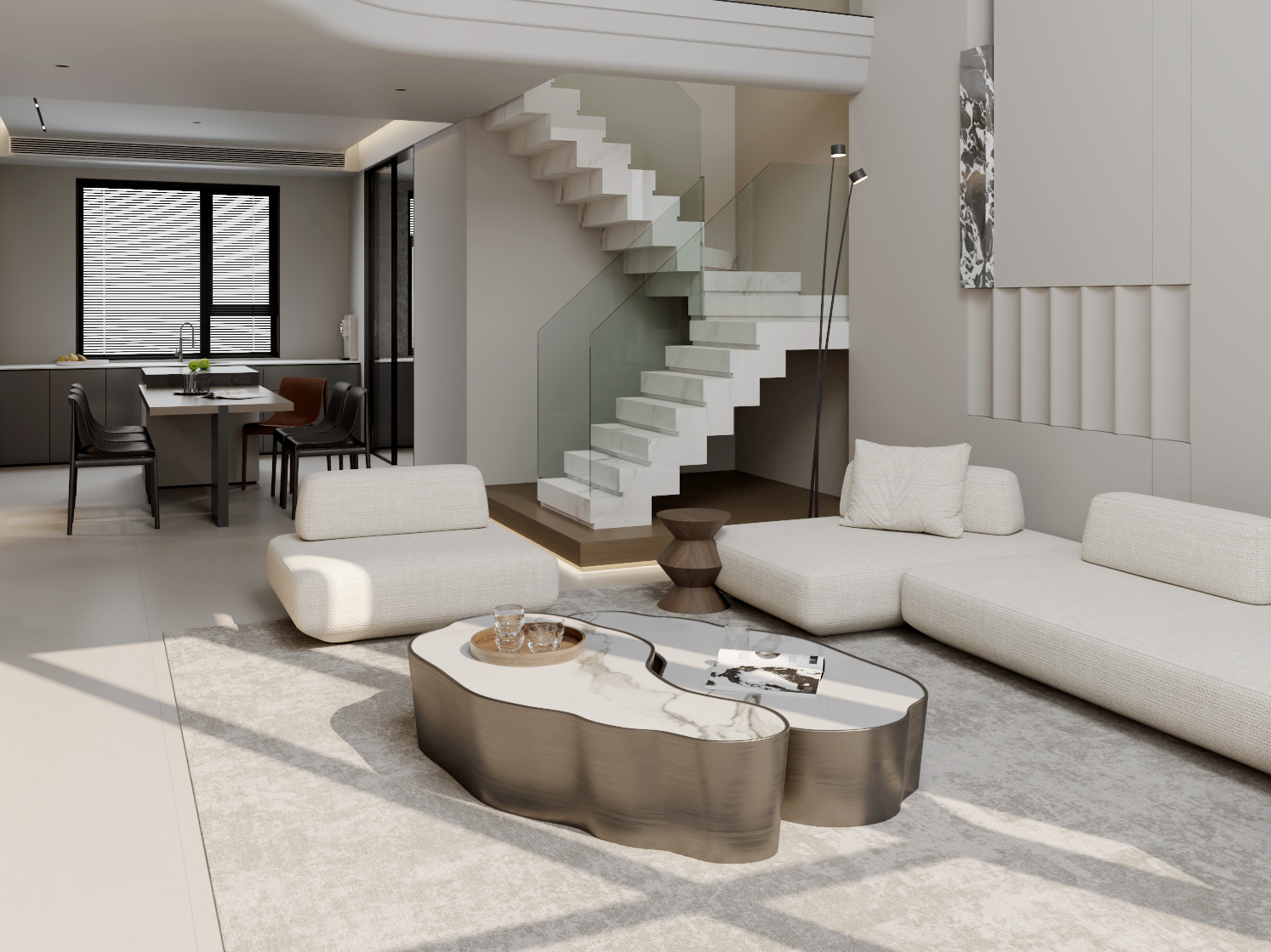 230㎡现代别墅设计丨质感拉满的理想家_成都派氪效果图-站酷ZCOOL