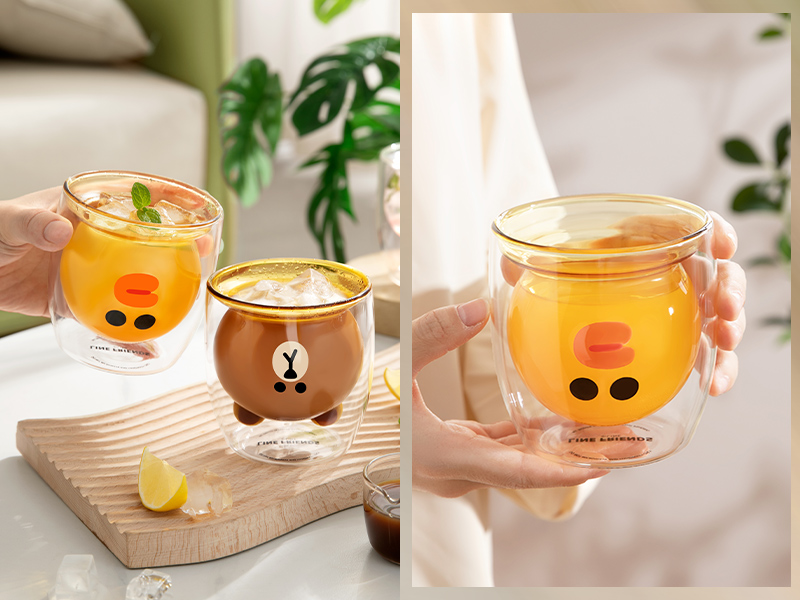 LINE FRIENDS双层玻璃杯 & 立雪视觉_立雪品牌传媒-站酷ZCOOL