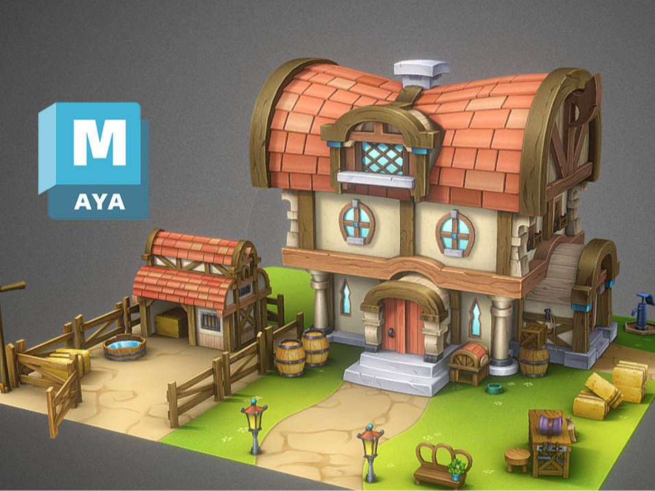 Maya-卡通场景小房子模型制作教程。maya建模基础教程_Alan安澜-站酷ZCOOL