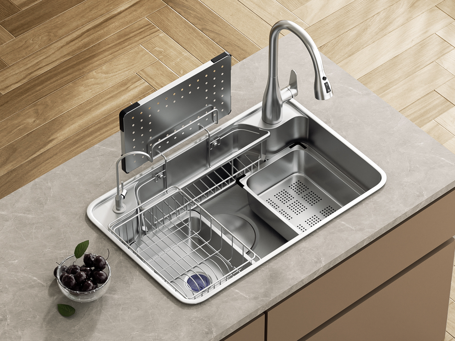 《产品渲染》日式多功能水槽 | 挨评第一篇_Ken_Cheung-站酷ZCOOL