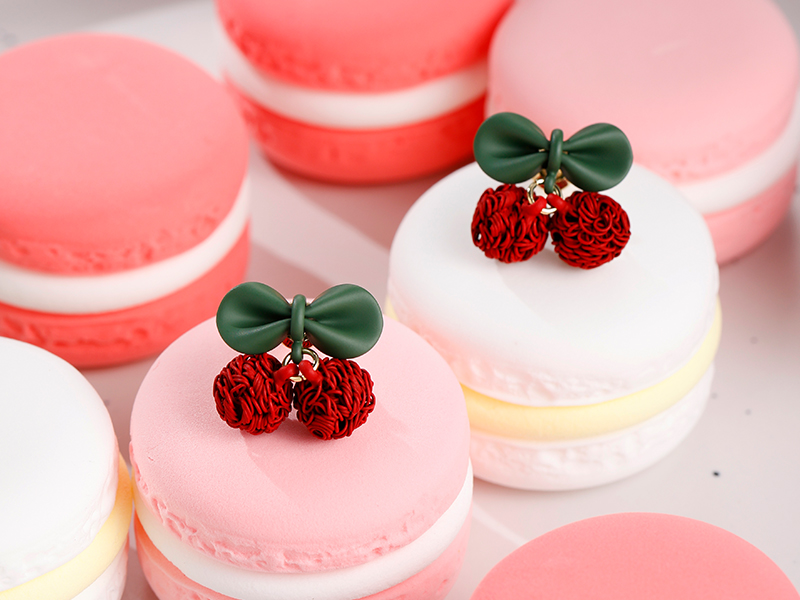 ins风樱桃耳钉_cous-站酷ZCOOL