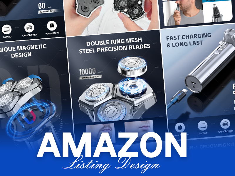 美容与个护 剃须刀-Amazon案例 亚马逊主副图A+设计_亚马逊设计工作室-站酷ZCOOL