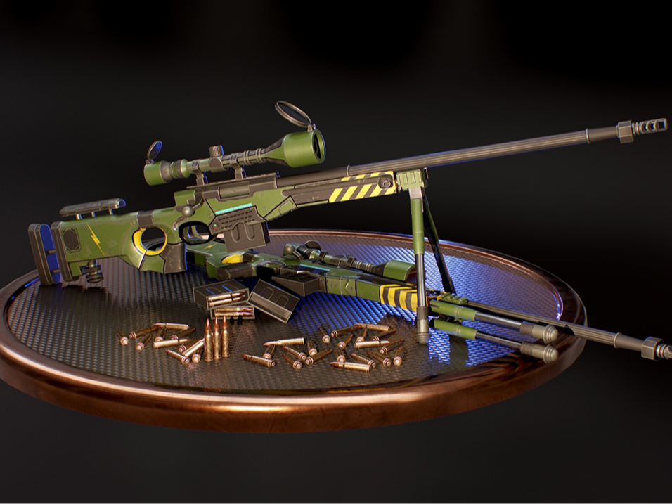3dmax-次世代AWM狙击步枪模型制作教程。3dmax基础武器_Alan安澜-站酷ZCOOL