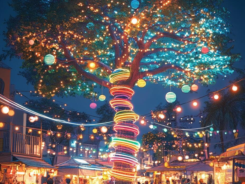 树木亮化美陈设计_蚂蚁道具-站酷ZCOOL