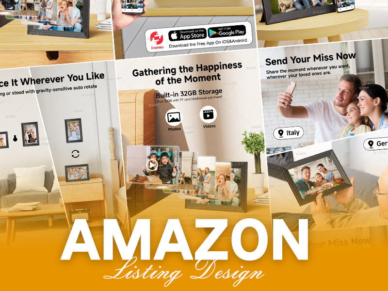 小家电 电子相框-Amazon案例 亚马逊主副图A+设计_亚马逊设计工作室-站酷ZCOOL