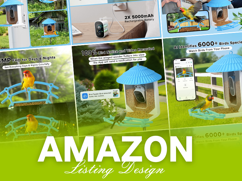 户外物品 喂鸟器-Amazon案例 亚马逊主副图A+设计_亚马逊设计工作室-站酷ZCOOL