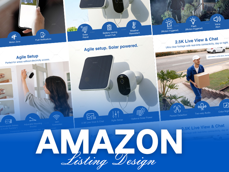 电子产品 监控摄像头-Amazon案例 亚马逊主副图A+设计_亚马逊设计工作室-站酷ZCOOL
