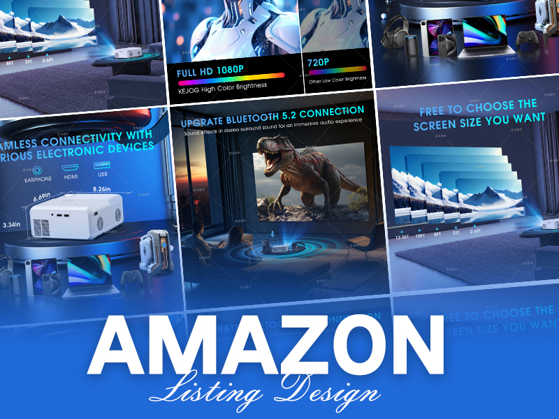 电子产品 投影仪-Amazon案例 亚马逊主副图A+设计_亚马逊设计工作室-站酷ZCOOL