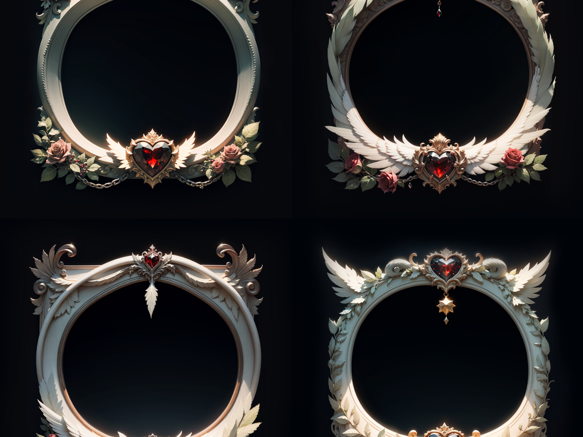 头像框-哥特玫瑰心_99miao-站酷ZCOOL