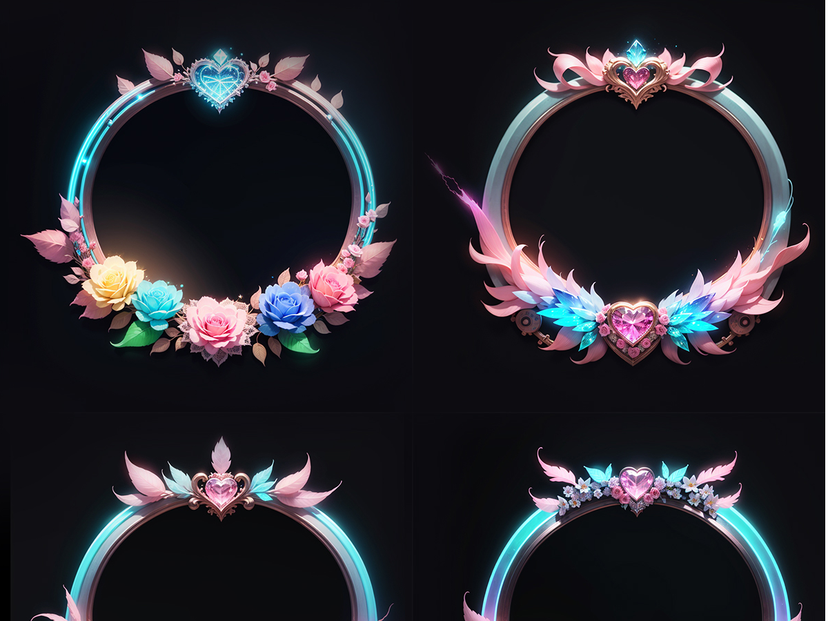 头像框-宝石繁花_99miao-站酷ZCOOL