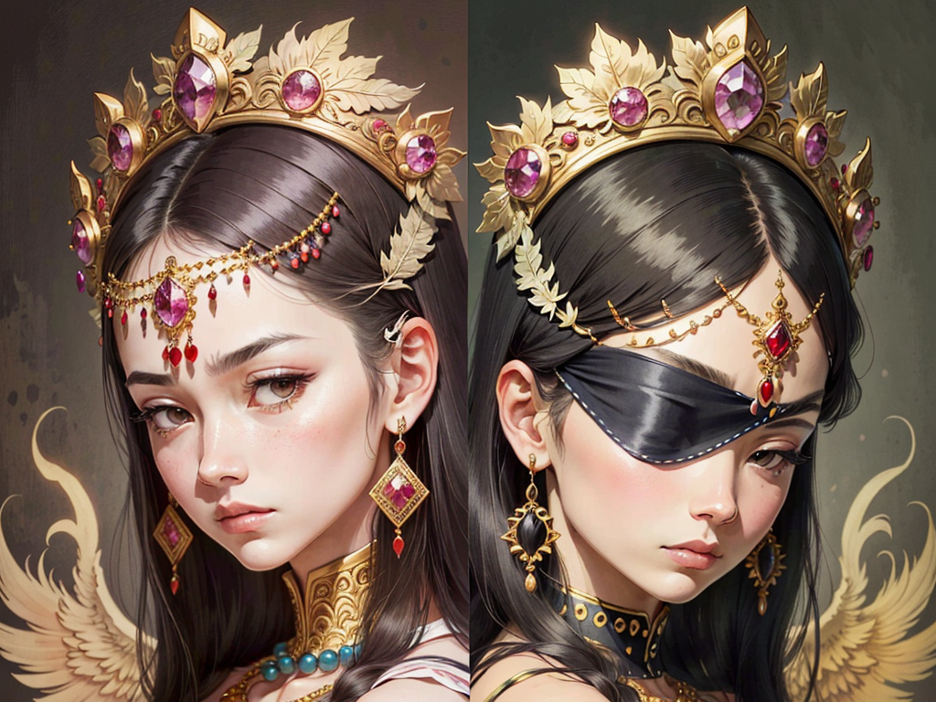 AI插画-双子宠妃_萌Y玲玲-站酷ZCOOL