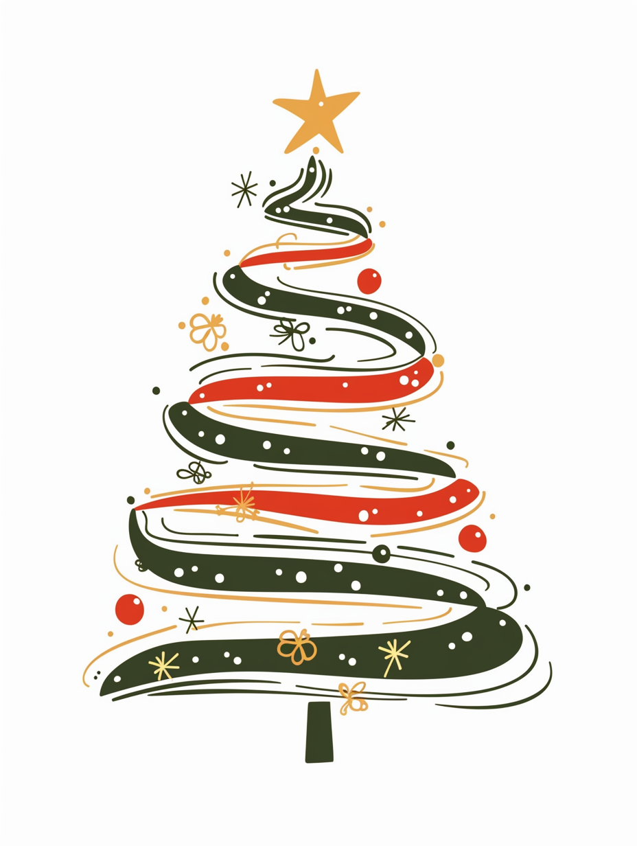 可爱线条圣诞树_阿柴柴柴99999-站酷ZCOOL