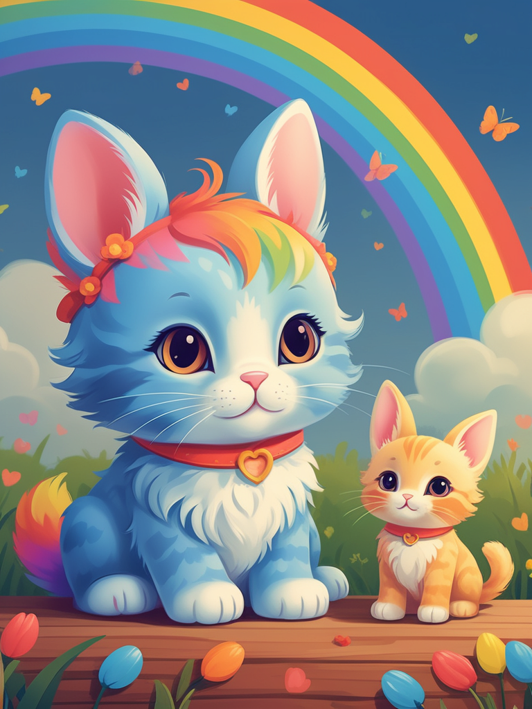 小兔和小猫_Gagahand-站酷ZCOOL