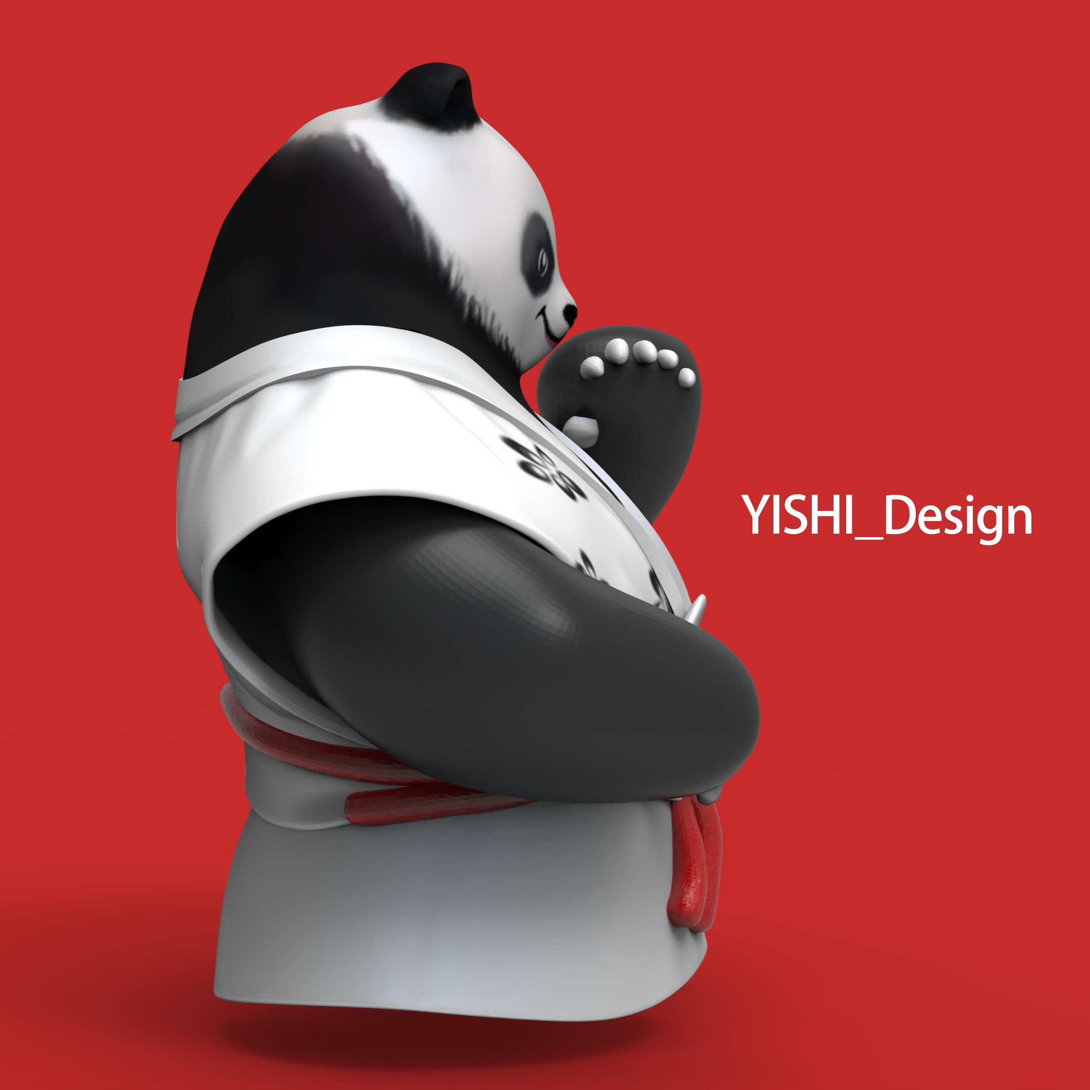 国宝熊猫半身像建模渲染_YISHI_Design-站酷ZCOOL