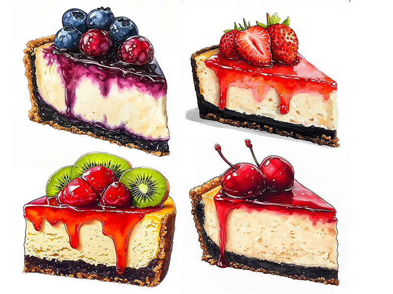 水彩水果蛋糕切块_蛋蛋111111-站酷ZCOOL