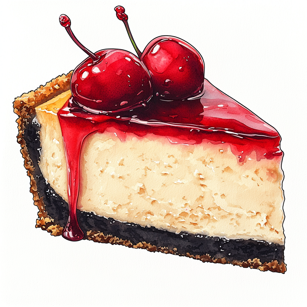 水彩水果蛋糕切块_蛋蛋111111-站酷ZCOOL