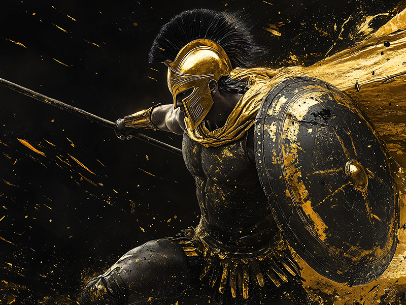 黑金壁纸之斯巴达勇士_cgchen.-站酷ZCOOL